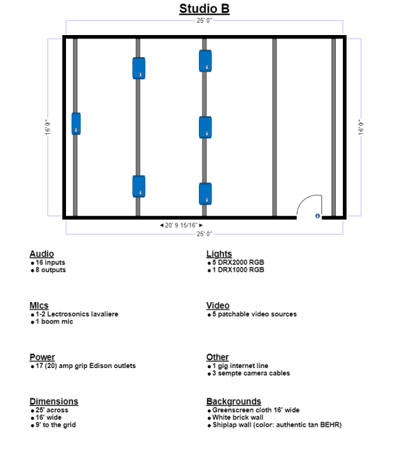 Studio B Layout & Dimensions | Illuminate Hollywood